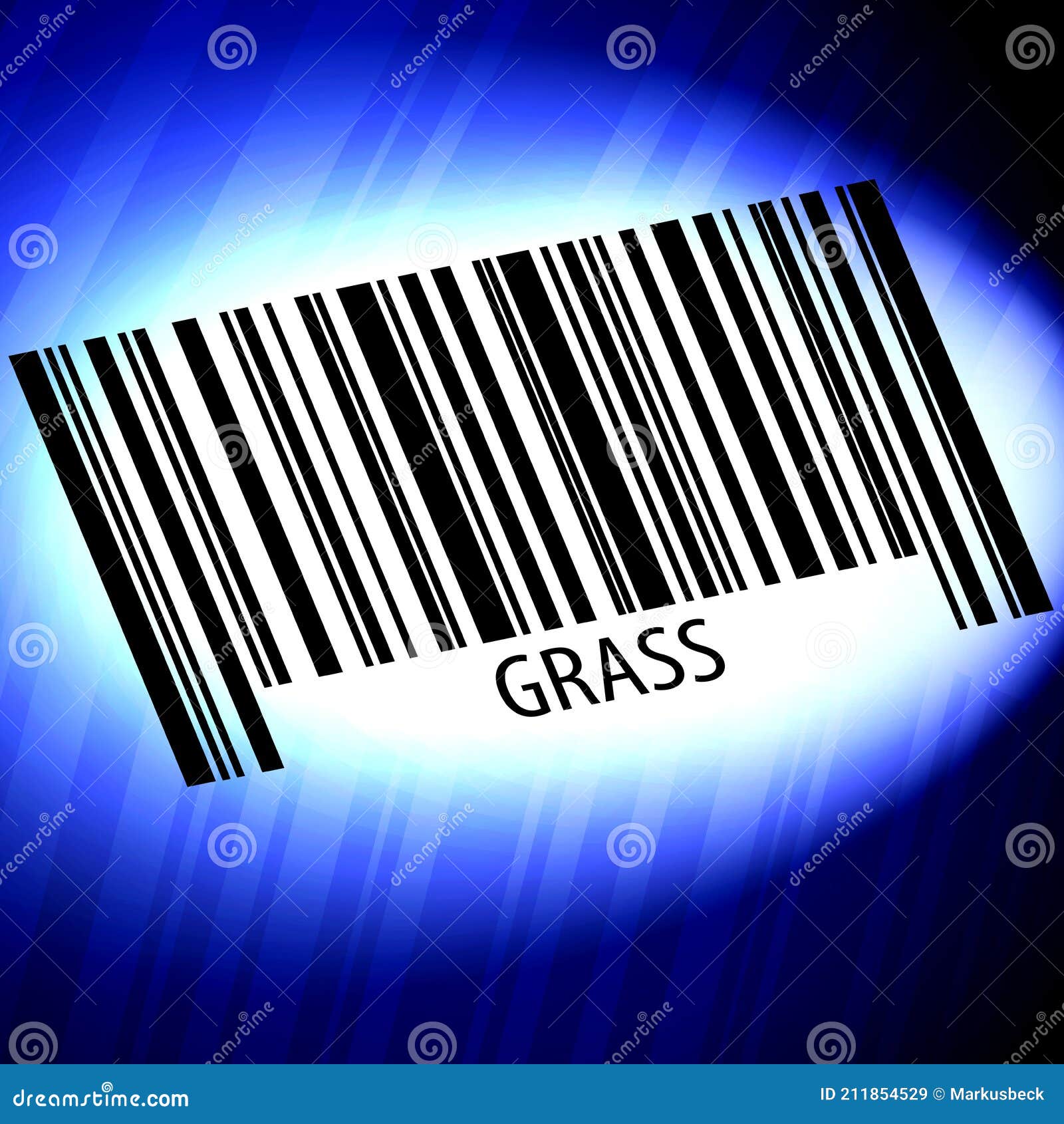 Grass - Barcode with Futuristic Blue Background Stock Illustration ...