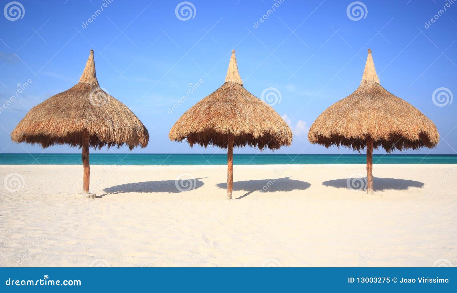 Thatch Palapa Umbrellas on Resort Beach Stock Image - Image of jamaica ...