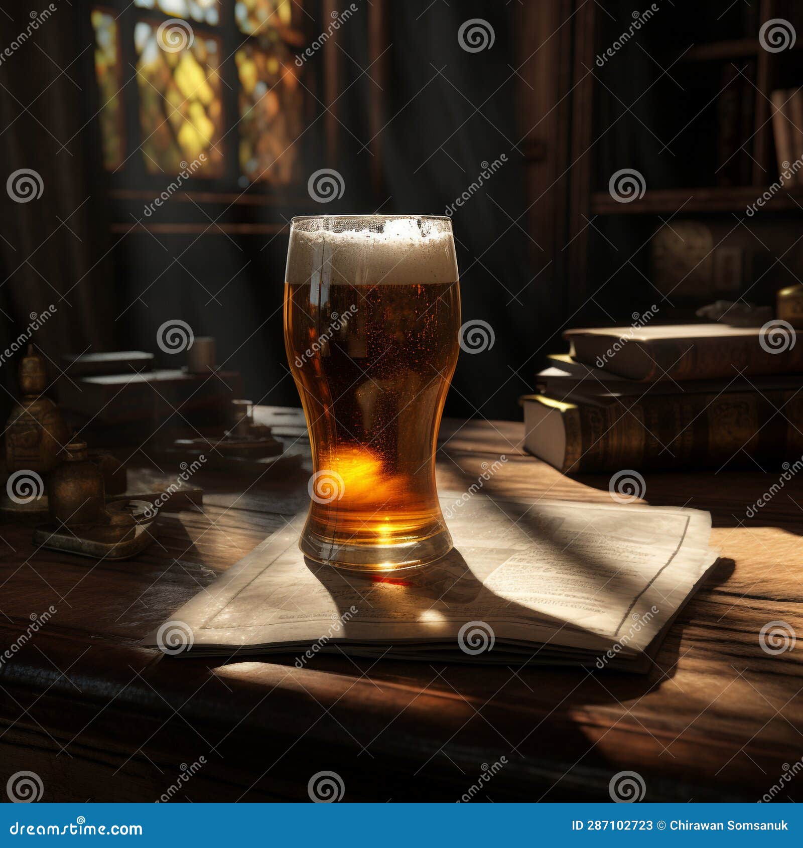 Grass of Beer on Blur Background Stock Illustration - Illustration of ...