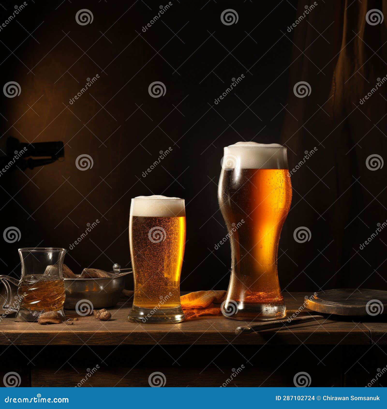 Grass of Beer on Blur Background Stock Illustration - Illustration of ...