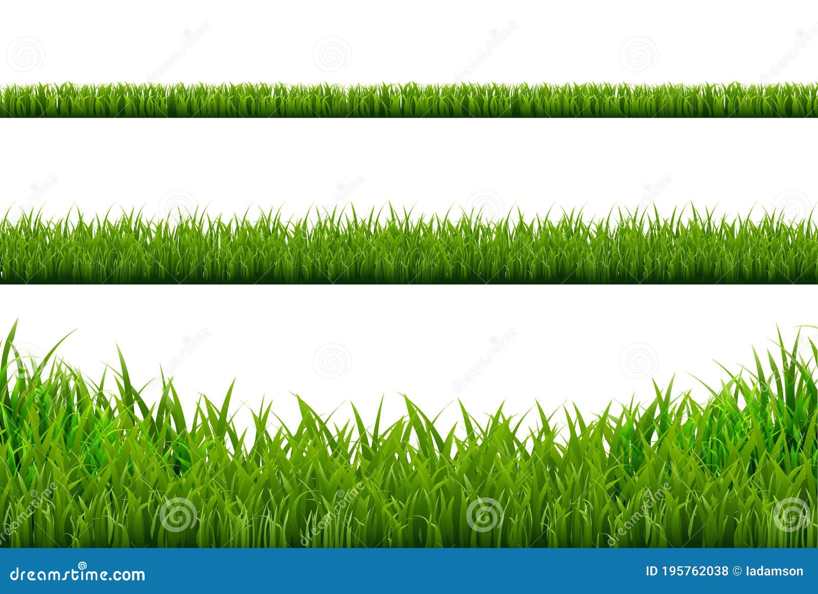 Grass Borders Set stock vector. Illustration of turf - 195762038