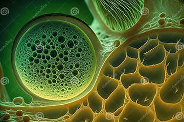 Grass Cells Under the Microscope. Generative AI Stock Illustration ...