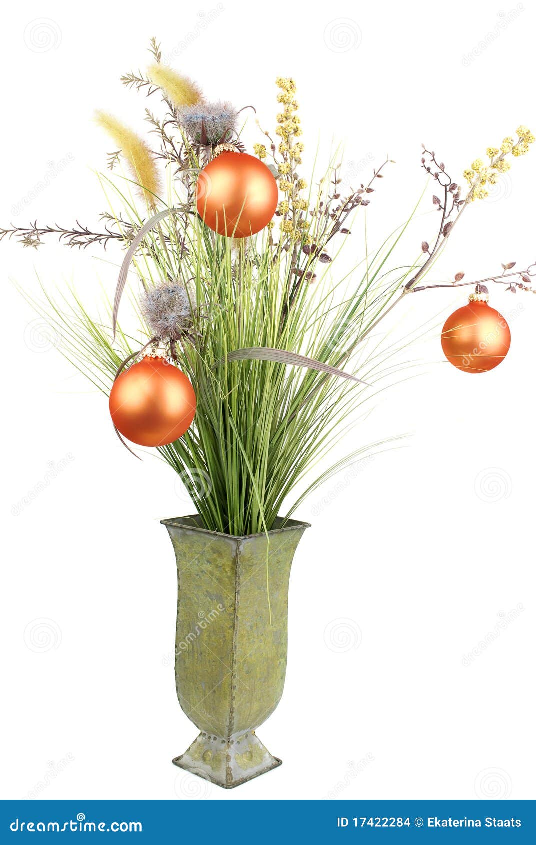 Grass with Christmas Decoration. Stock Photo - Image of floral, flower ...