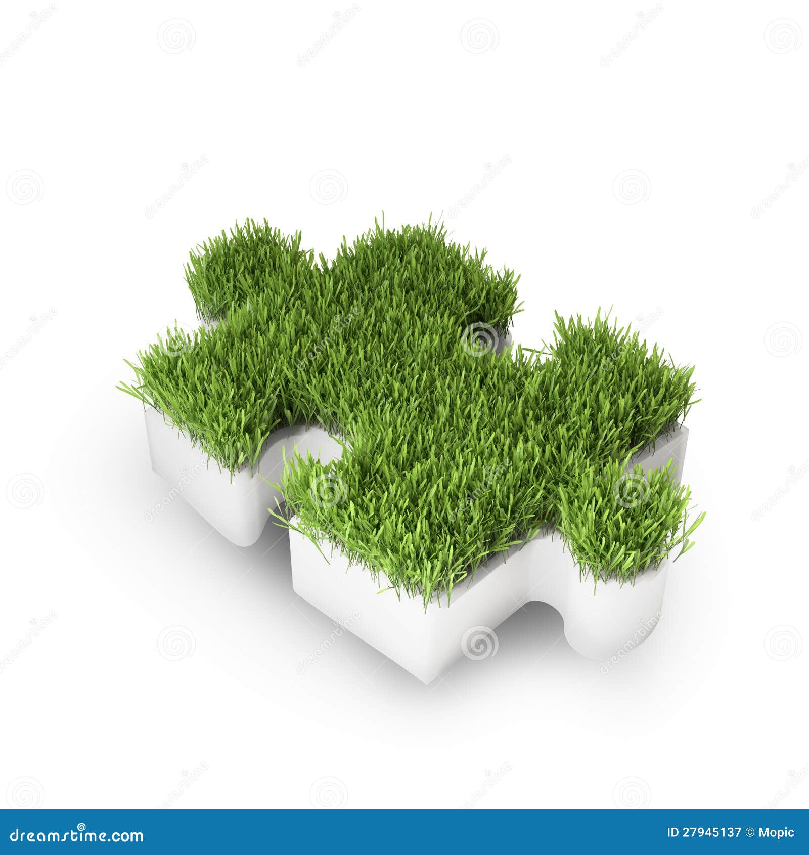 Grass covered puzzle piece stock illustration. Illustration of ...