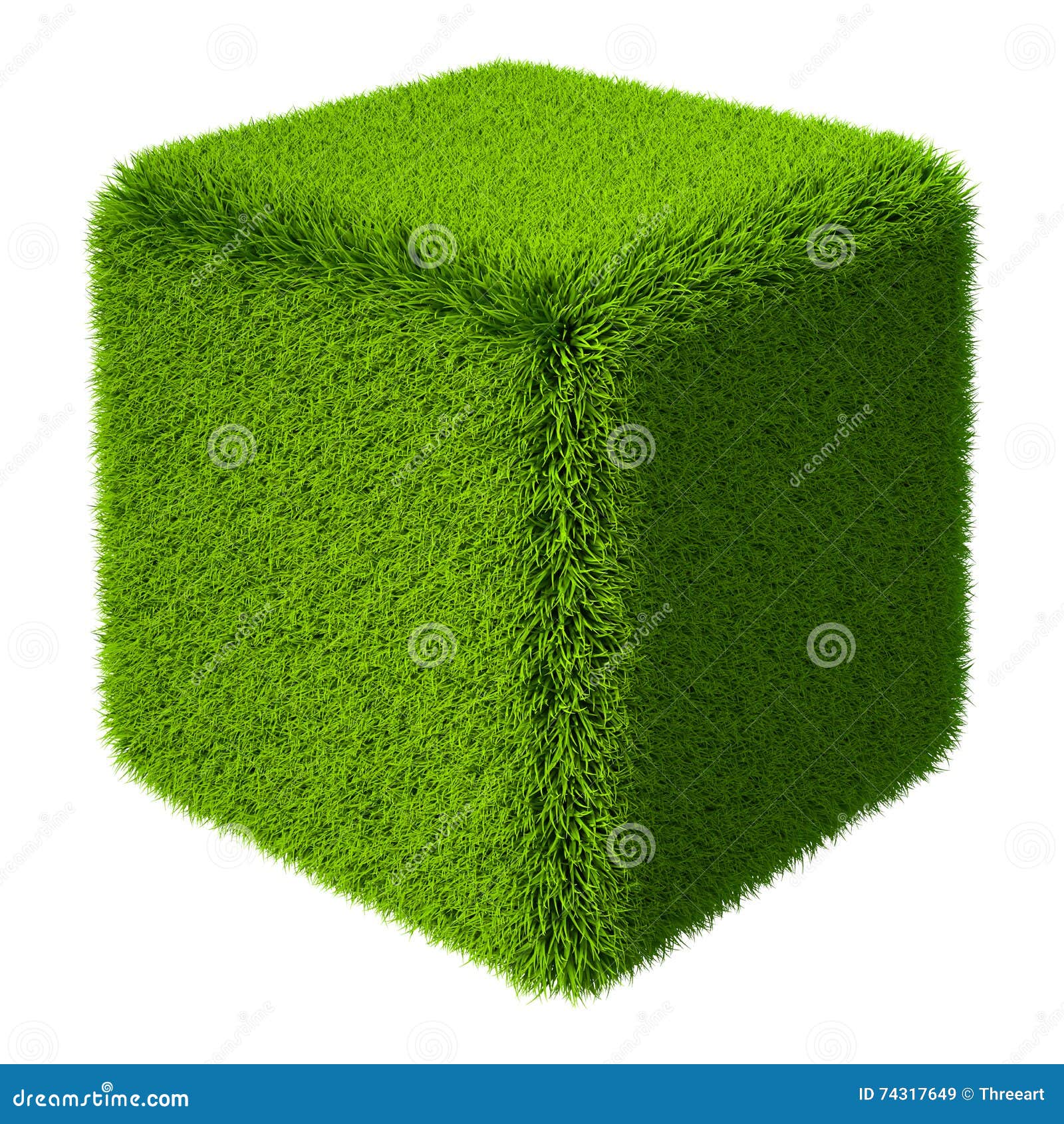Grass Cube 3D stock illustration. Illustration of garden - 74317649