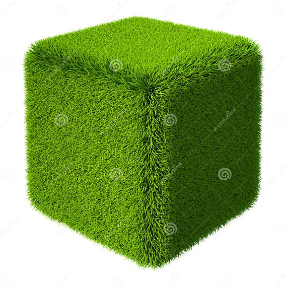 Grass Cube 3D stock illustration. Illustration of garden - 74317649