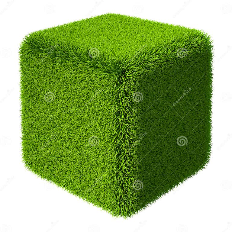 Grass Cube 3D stock illustration. Illustration of garden - 74317649