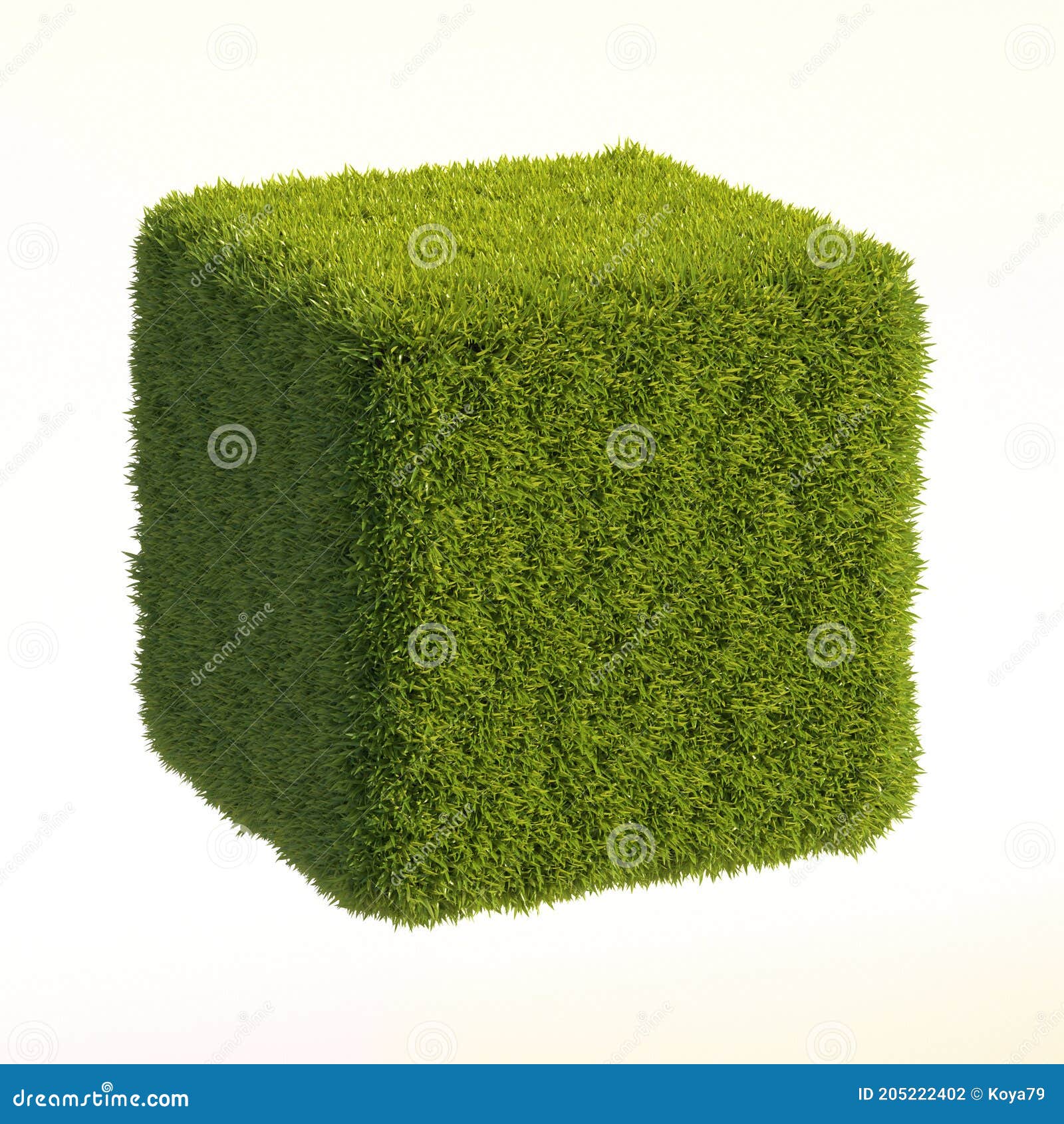 Grass Cube Isolated on White Background, 3d Rendering Stock ...