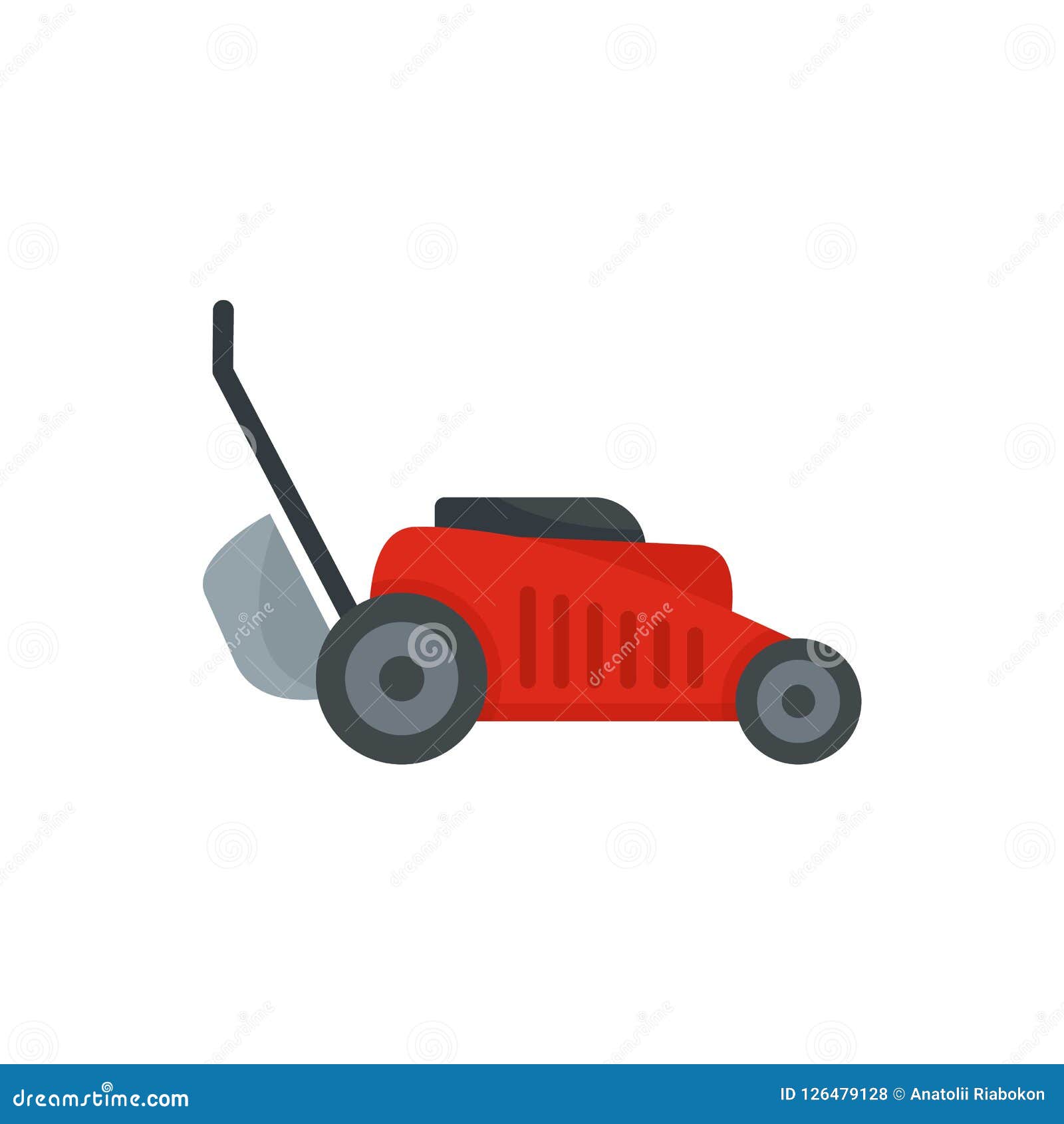 Grass Cut Machine Icon, Flat Style Stock Vector - Illustration of ...