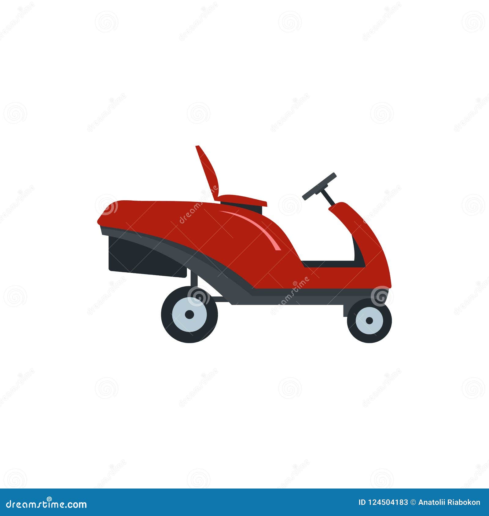 Grass Cutter Machine Icon, Flat Style Stock Illustration - Illustration ...
