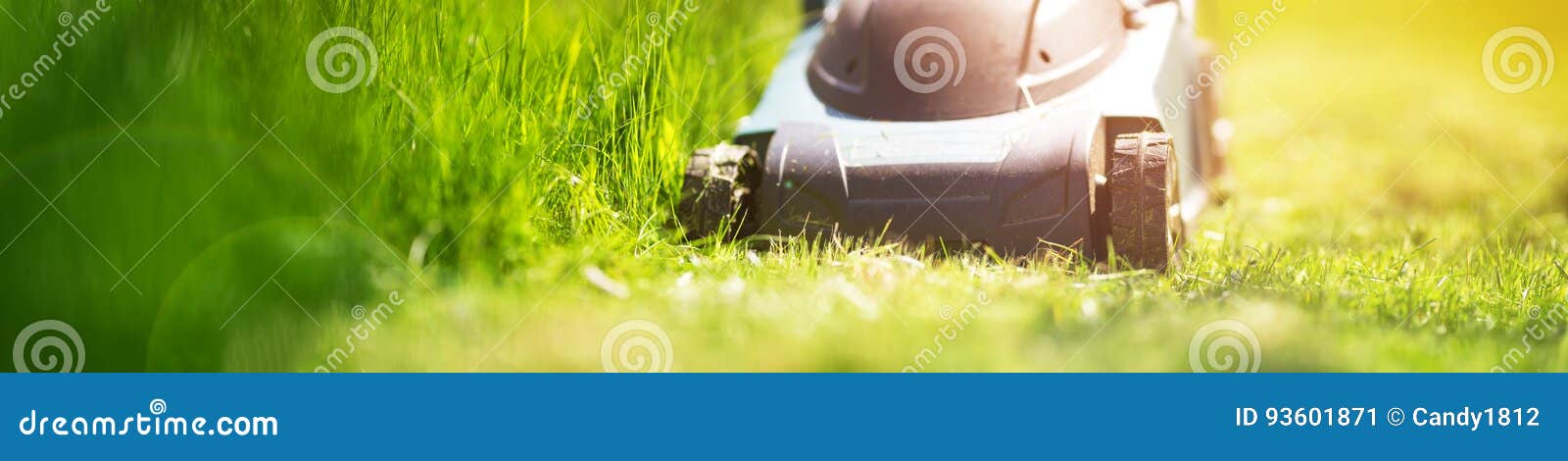 Grass Cutter Mowing the Lawn Stock Image - Image of machine, fresh ...