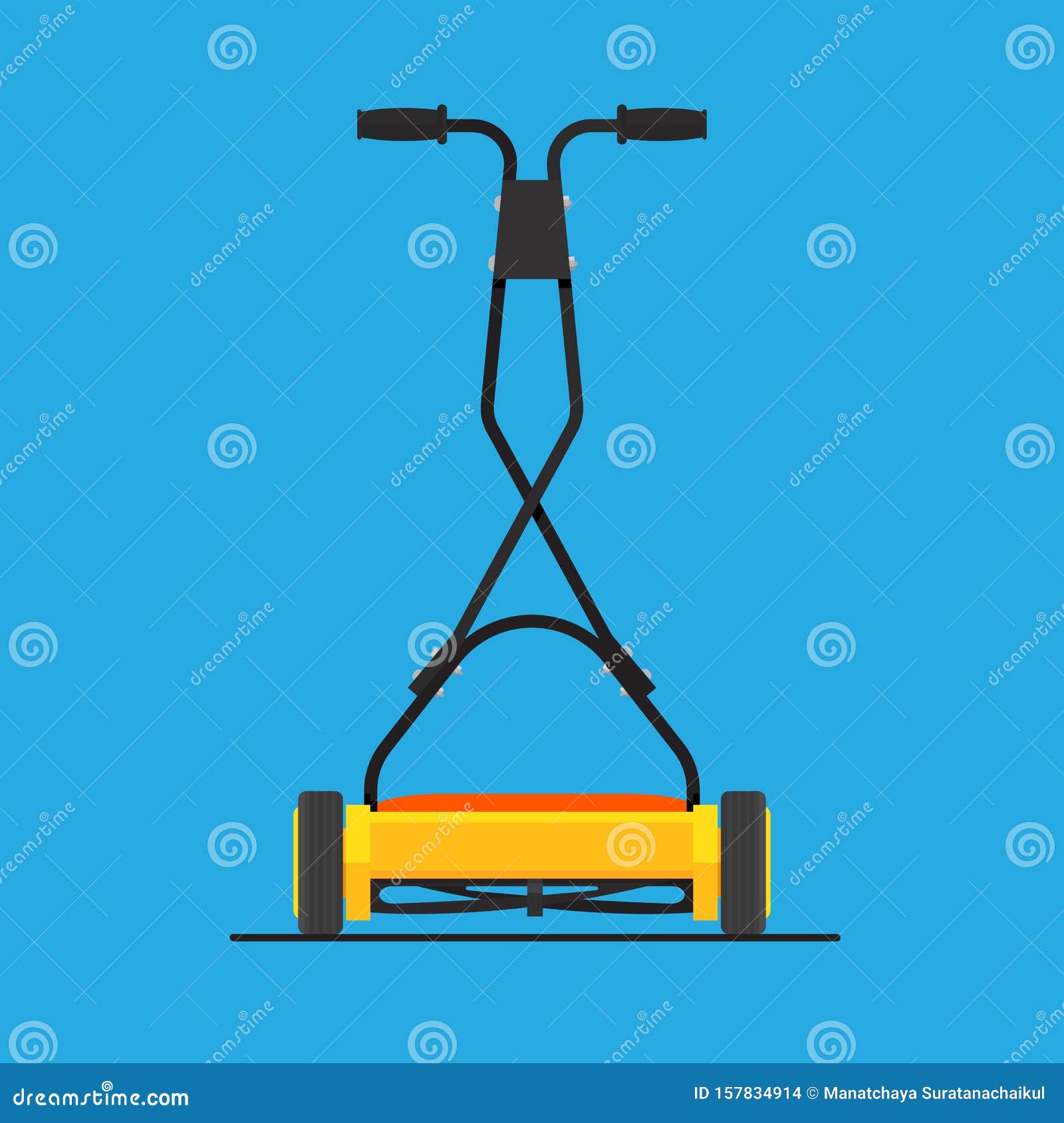 Grass cutting machine. stock illustration. Illustration of grass ...