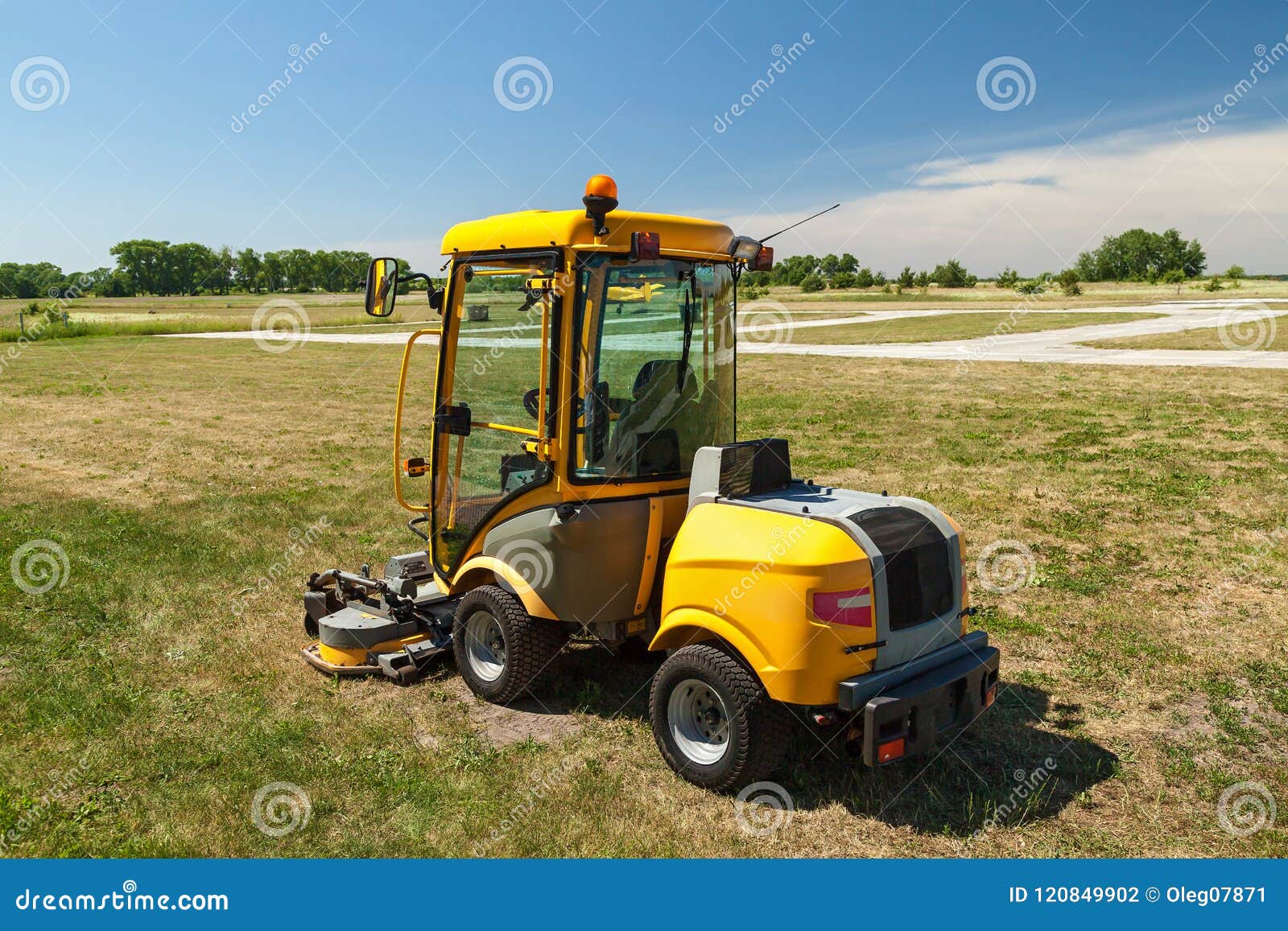 Grass cutting machine stock photo. Image of mower, grass - 120849902