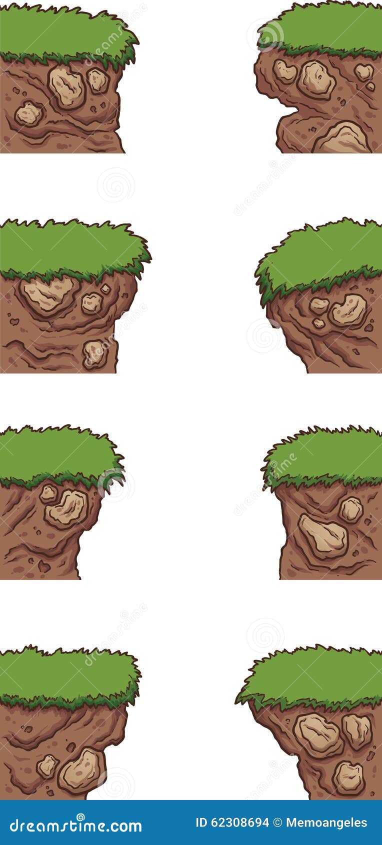 Grass and dirt platforms stock vector. Illustration of vector - 62308694