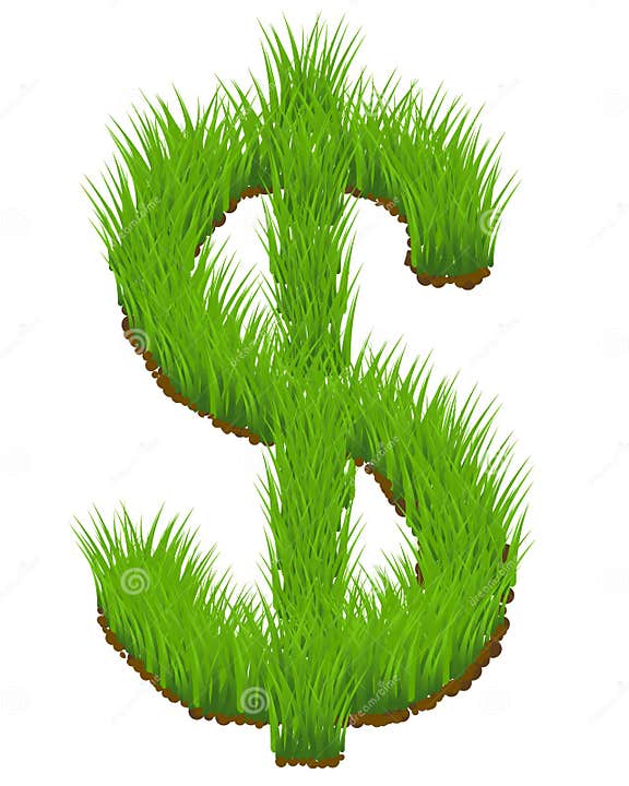 Grass dollar sign stock vector. Illustration of sign - 23690149