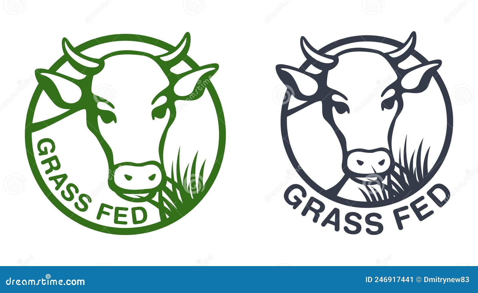 Grass Fed Beef Concept Banner Header. Vector Illustration ...