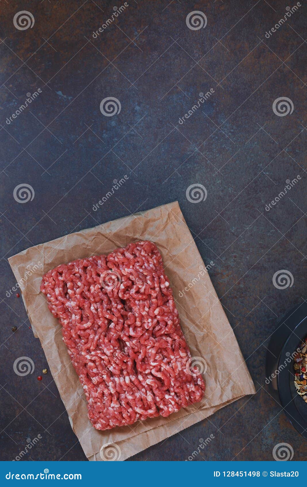 Grass Fed Raw Angus Ground Beef on Parchment Paper Stock Photo - Image ...