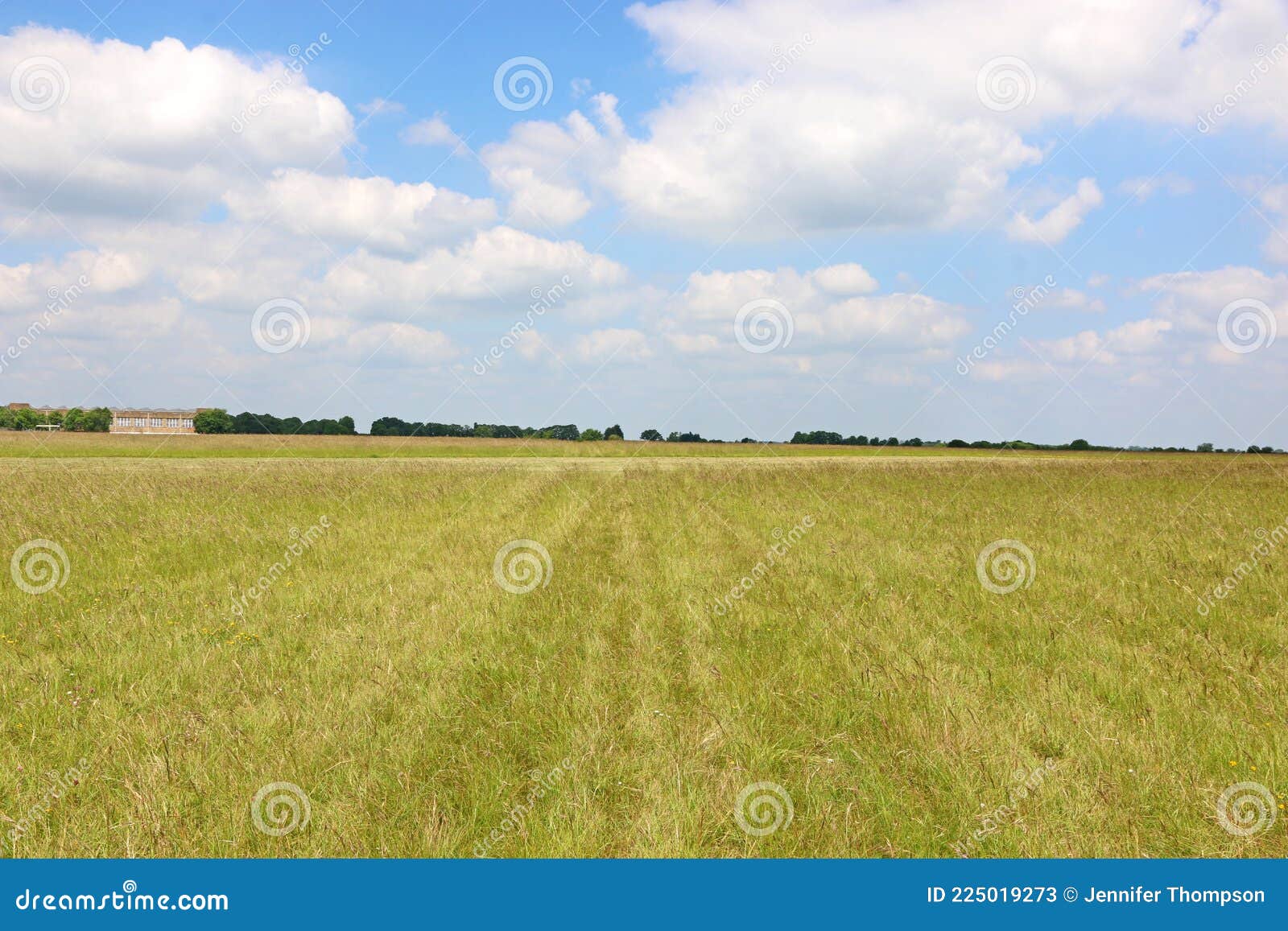 Grass Field of an Airfield in Summer Stock Image - Image of cloudscape ...