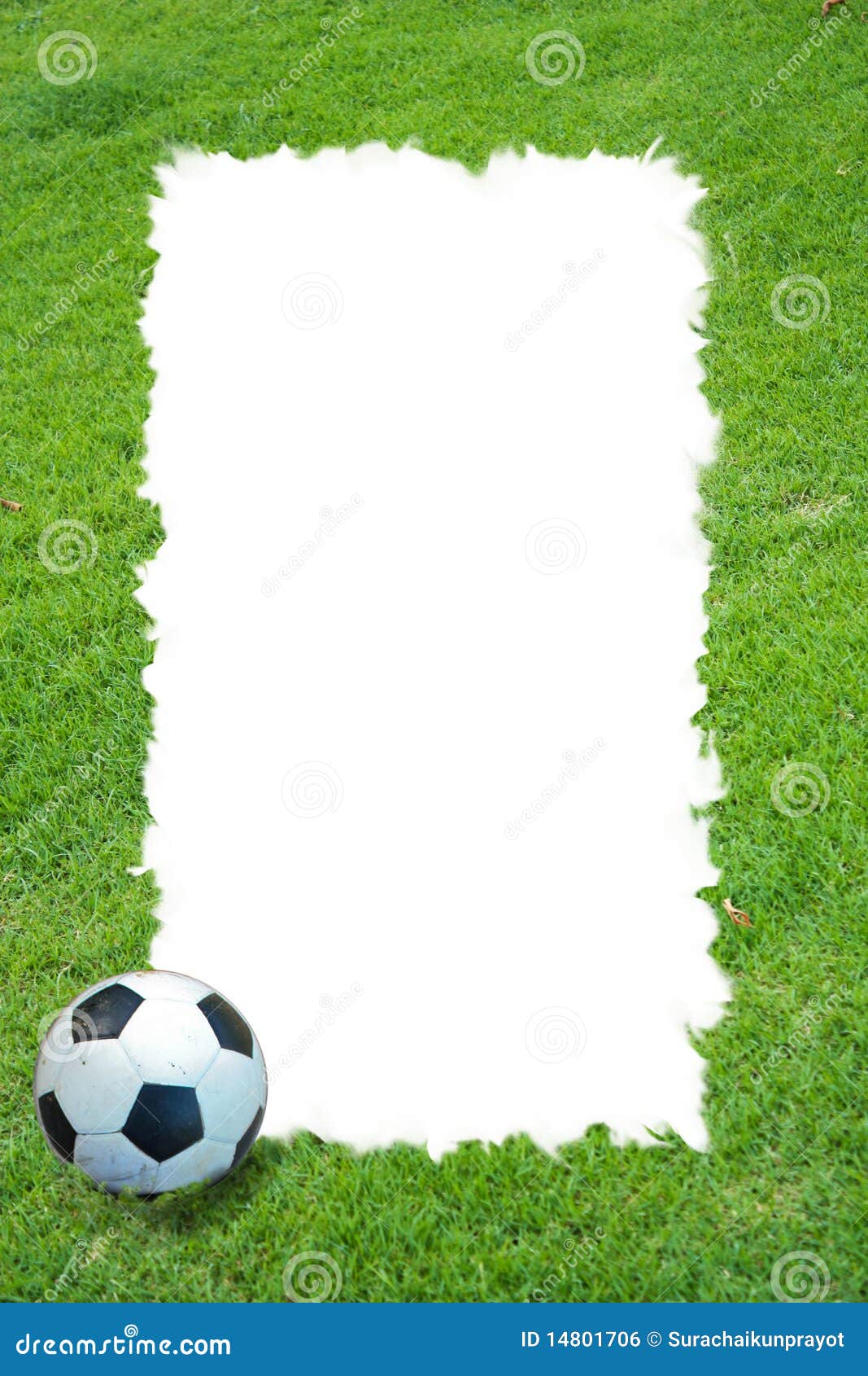 Grass Field and Football Frame Stock Photo - Image of empty, game: 14801706