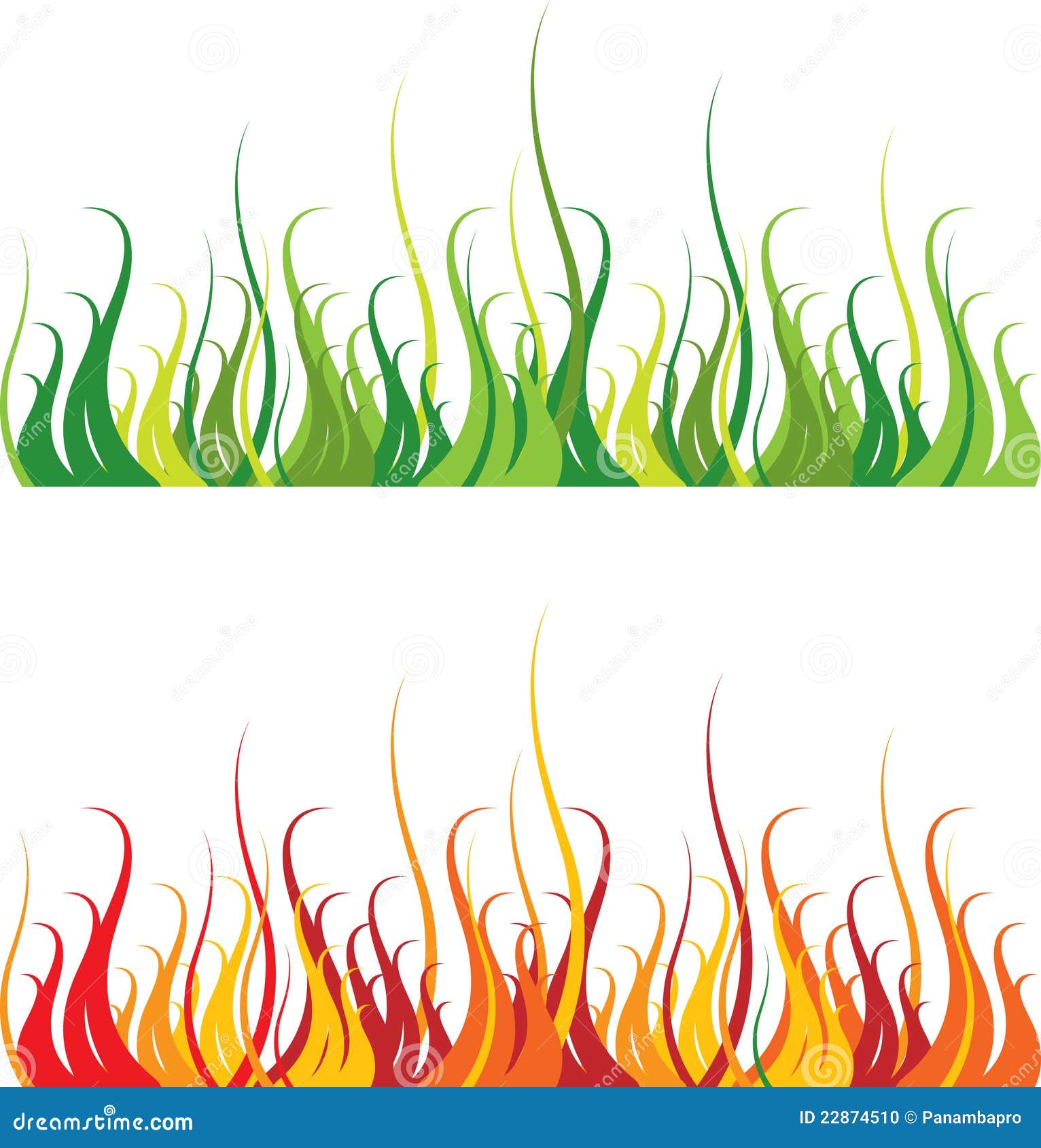 Grass and fire stock vector. Illustration of frame, design - 22874510