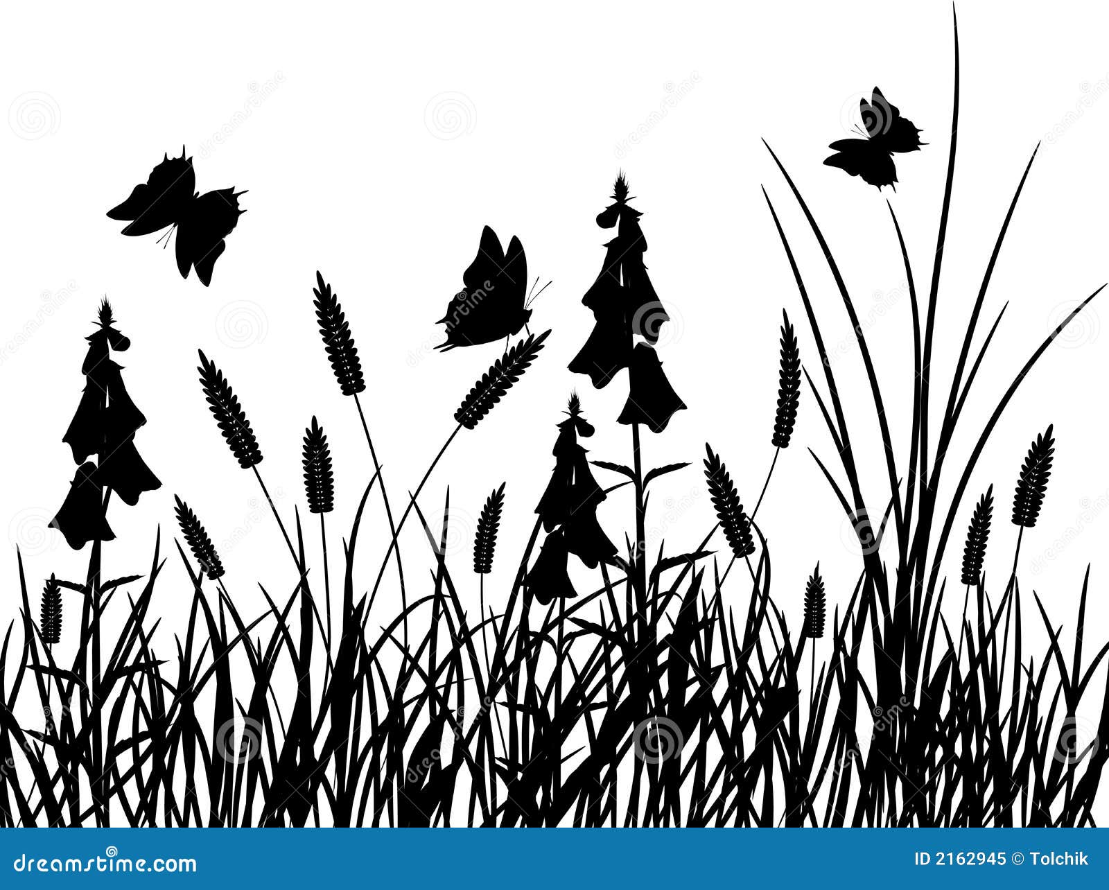 Grass and flower, vector stock vector. Illustration of abstract - 2162945
