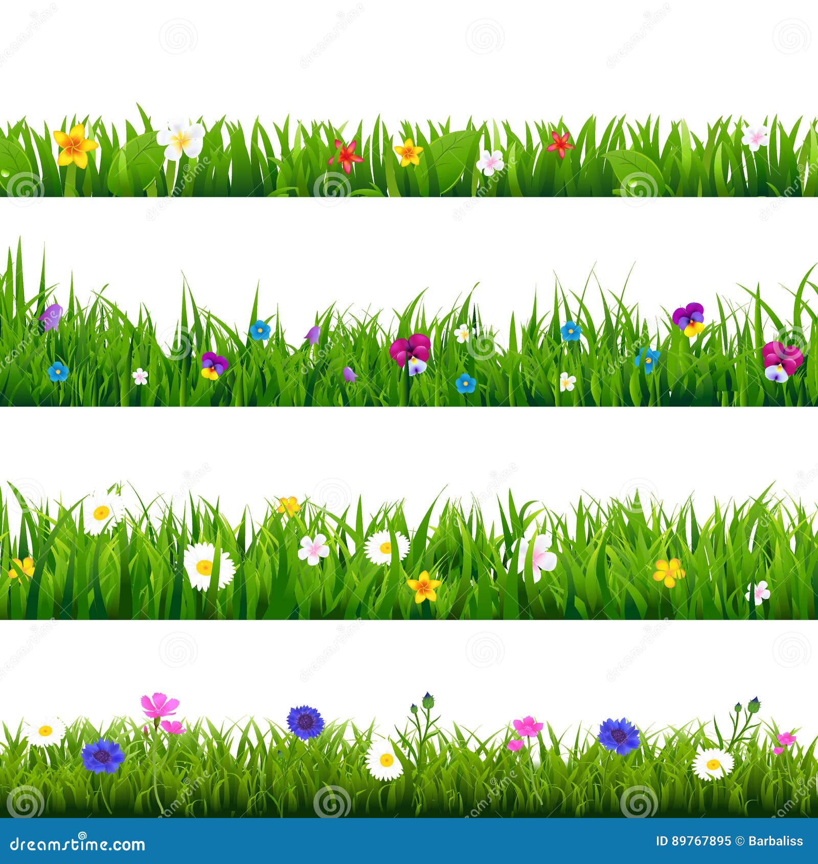 Grass And Flowers Clip Art