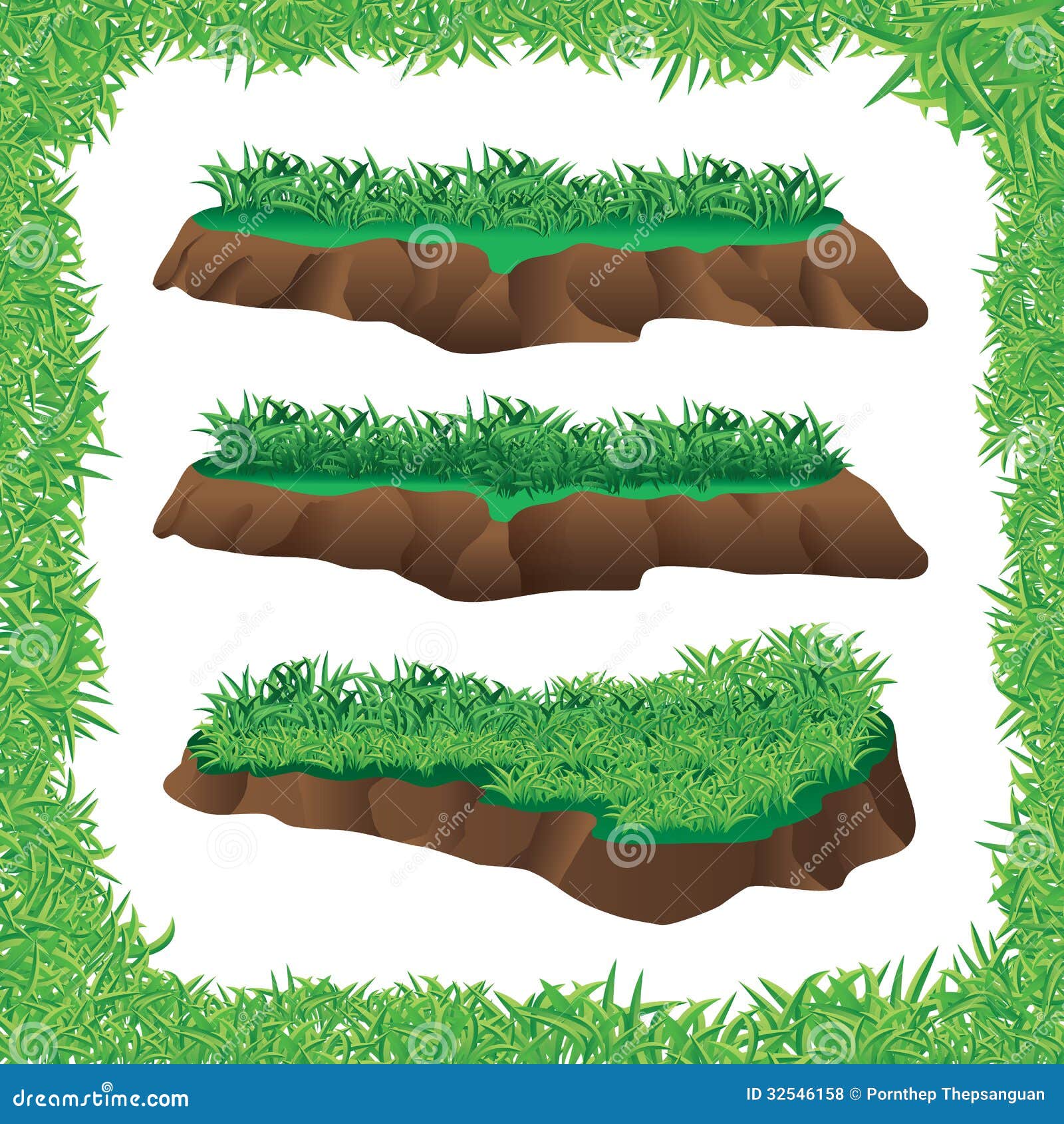 Grass frame stock vector. Illustration of pattern, herb - 32546158