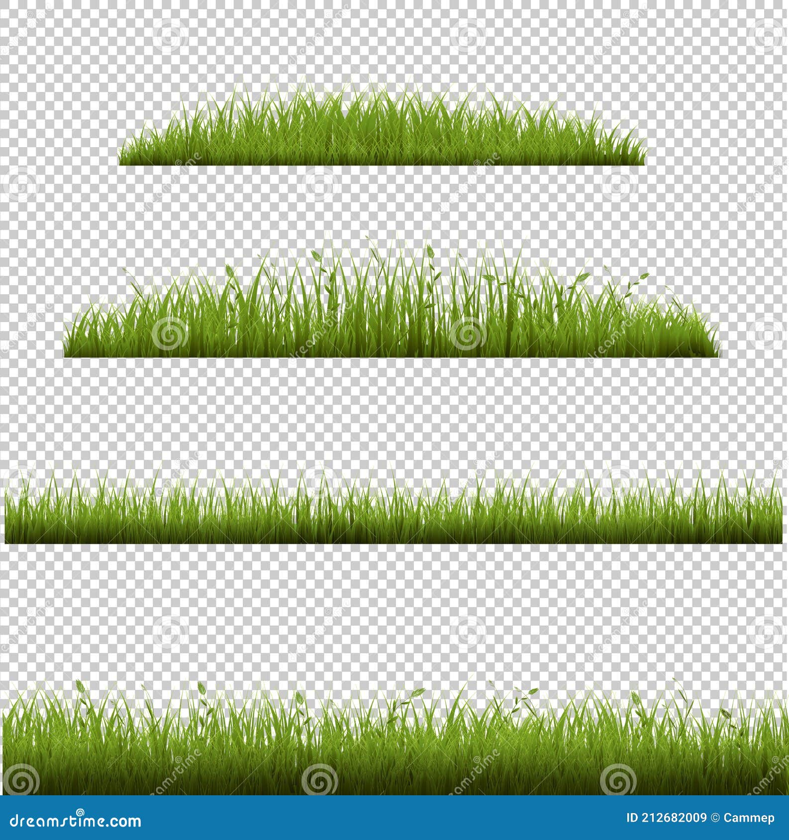 Grass Frames Set In Isolated Transparent Background Cartoon Vector ...