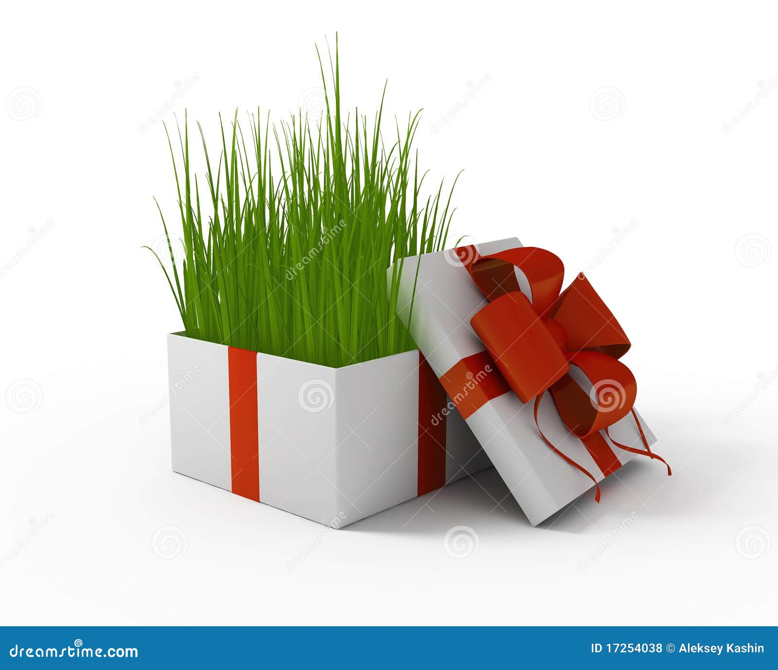 Grass in a gift box stock illustration. Illustration of holiday - 17254038