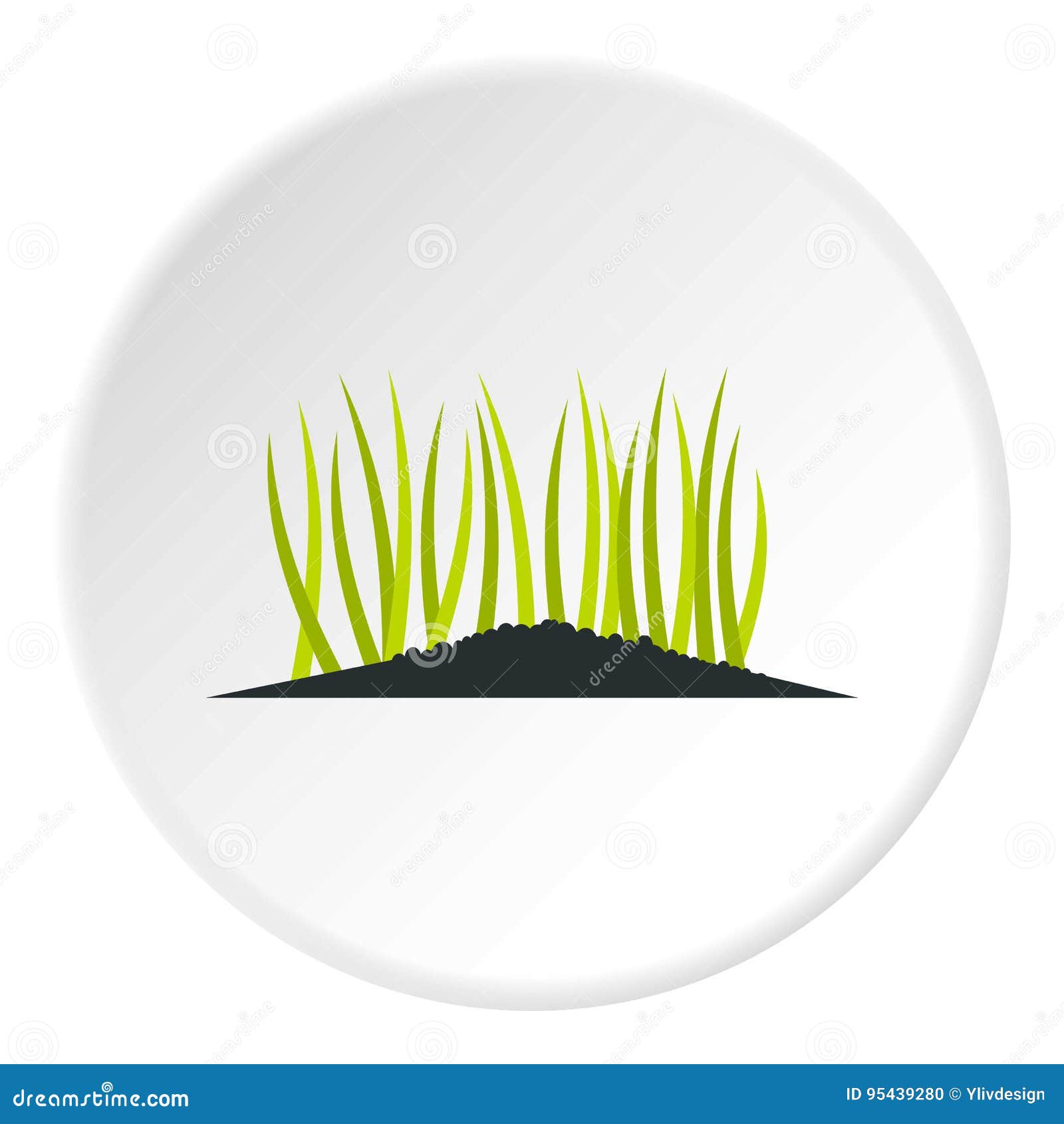 Grass on Ground Icon Circle Stock Vector - Illustration of meadow, land ...