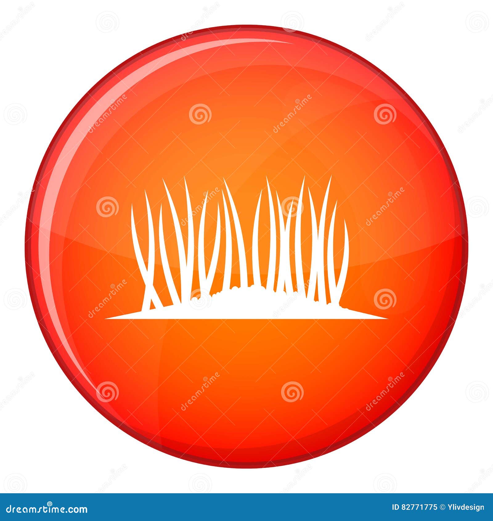 Grass on Ground Icon, Flat Style Stock Vector - Illustration of flora ...