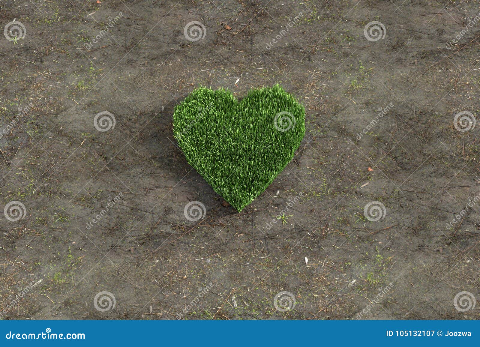 Grass heart stock illustration. Illustration of rendering - 105132107