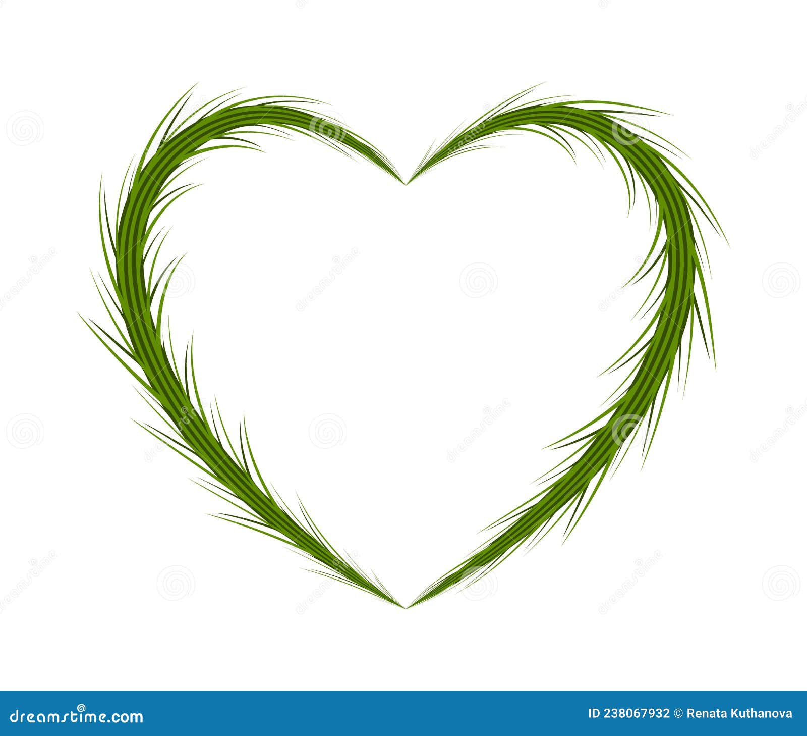 Grass heart stock vector. Illustration of heart, white - 238067932