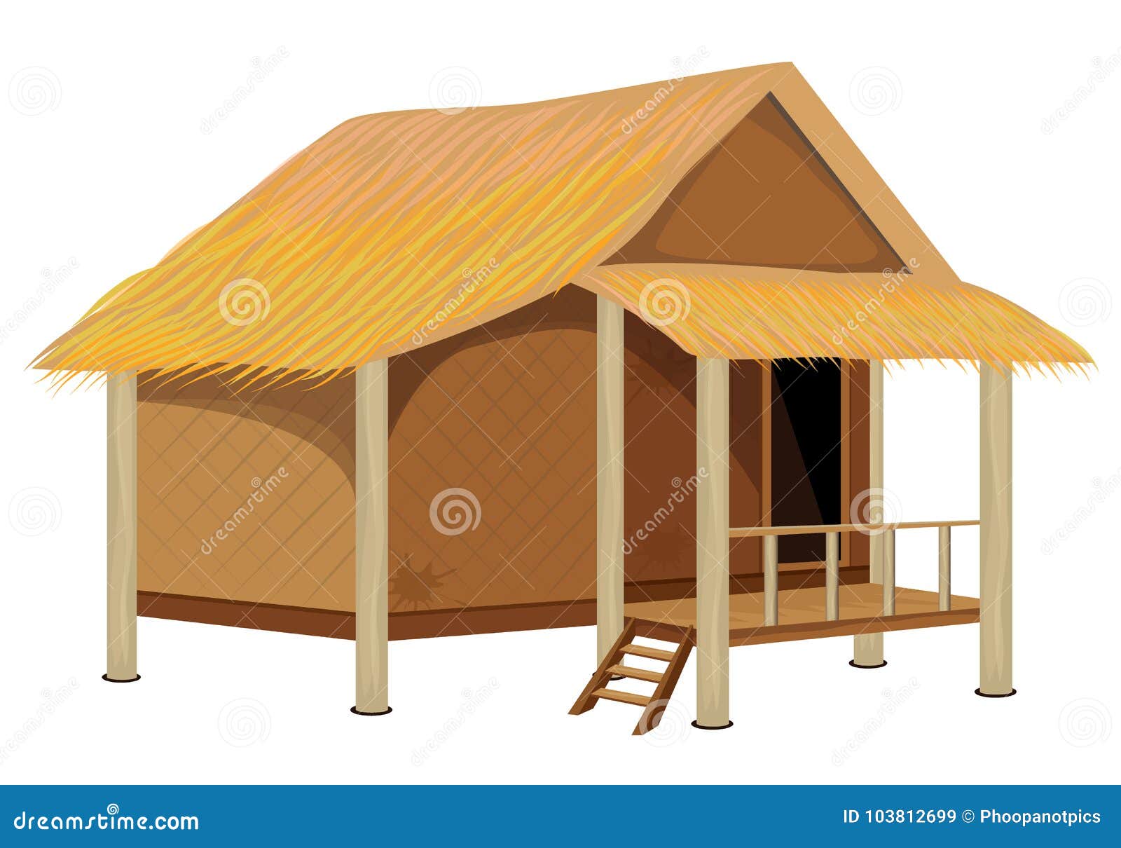 Grass hut design stock vector. Illustration of beautiful - 103812699