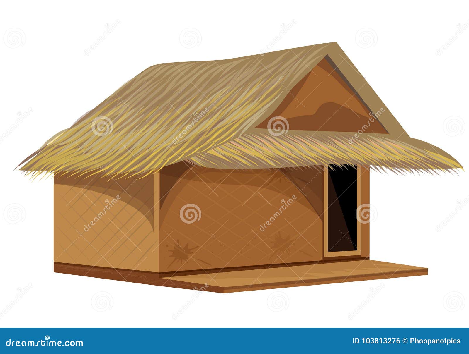 Grass hut design stock vector. Illustration of grass - 103813276