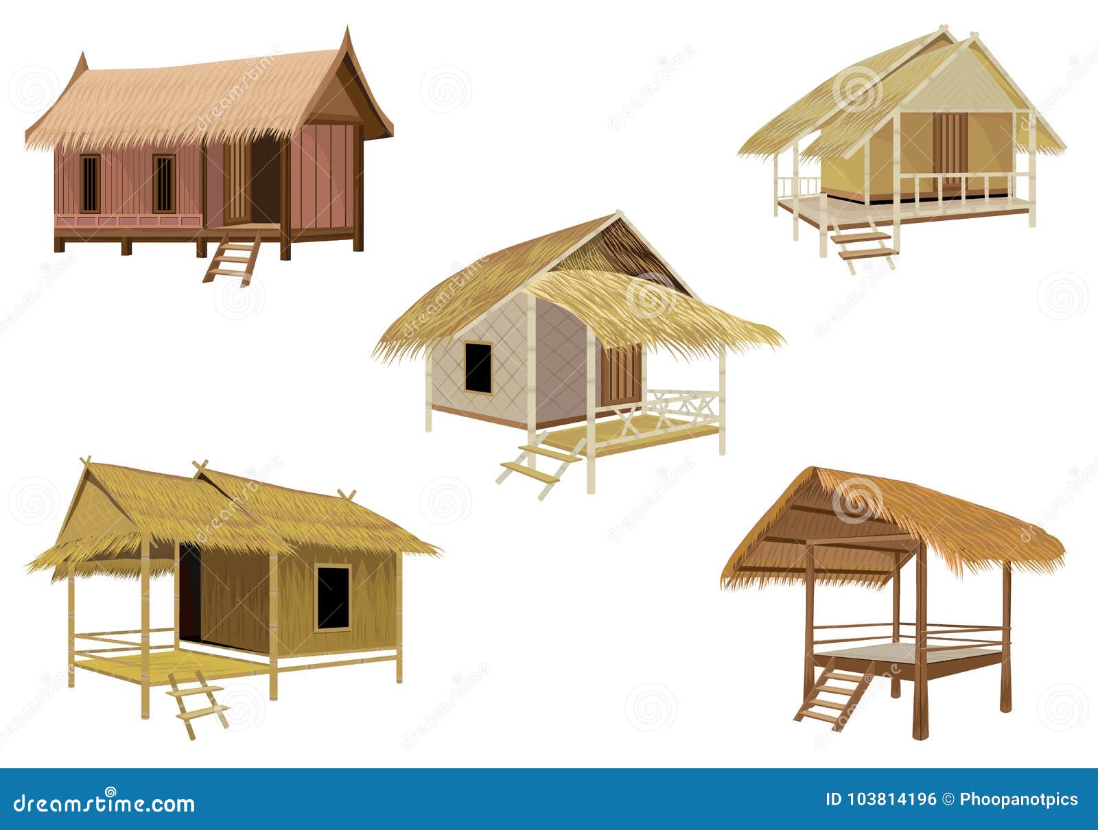 Grass hut design stock vector. Illustration of stair - 103814196