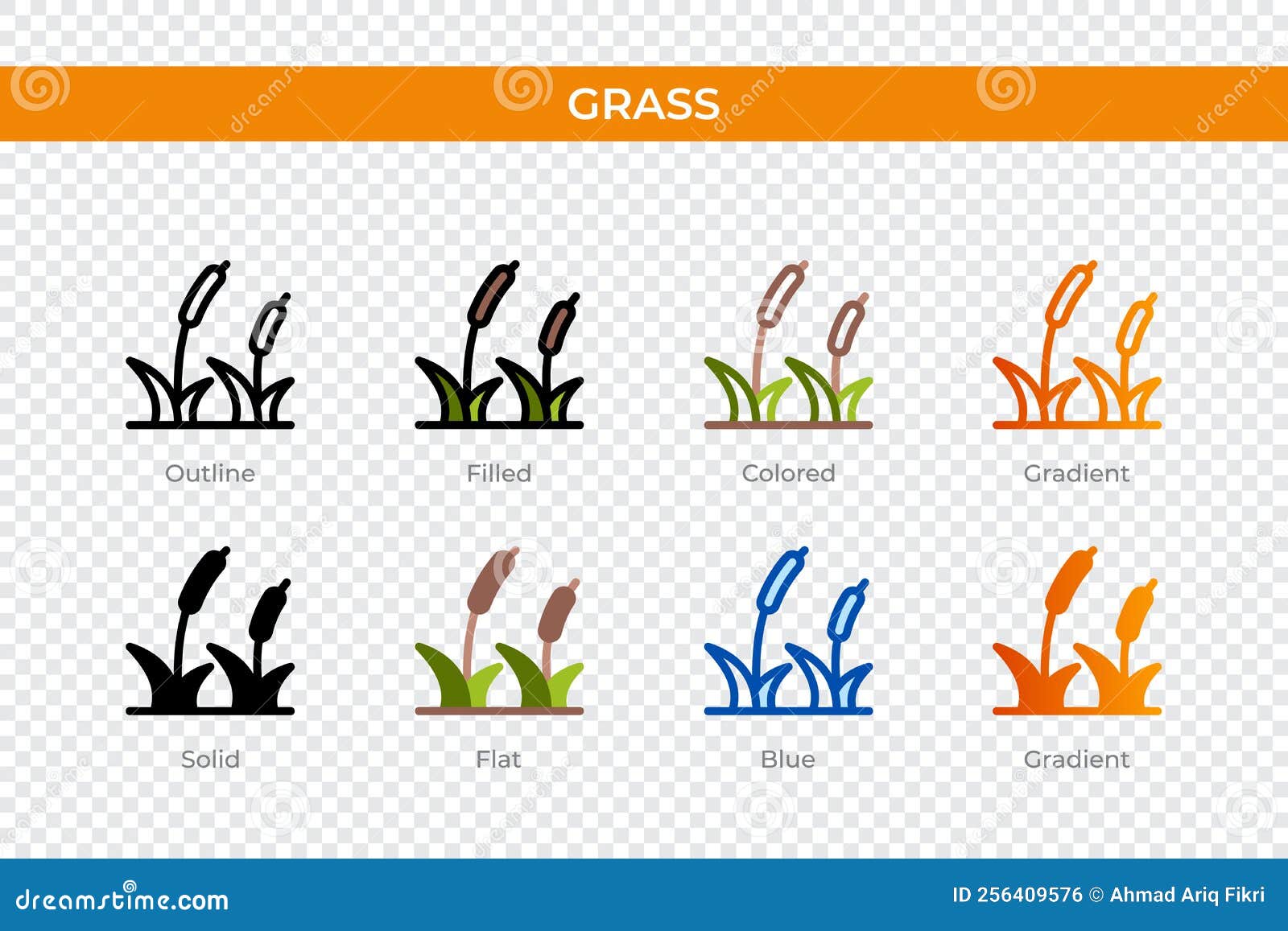 Grass Icon in Different Style. Grass Vector Icons Designed in Outline ...