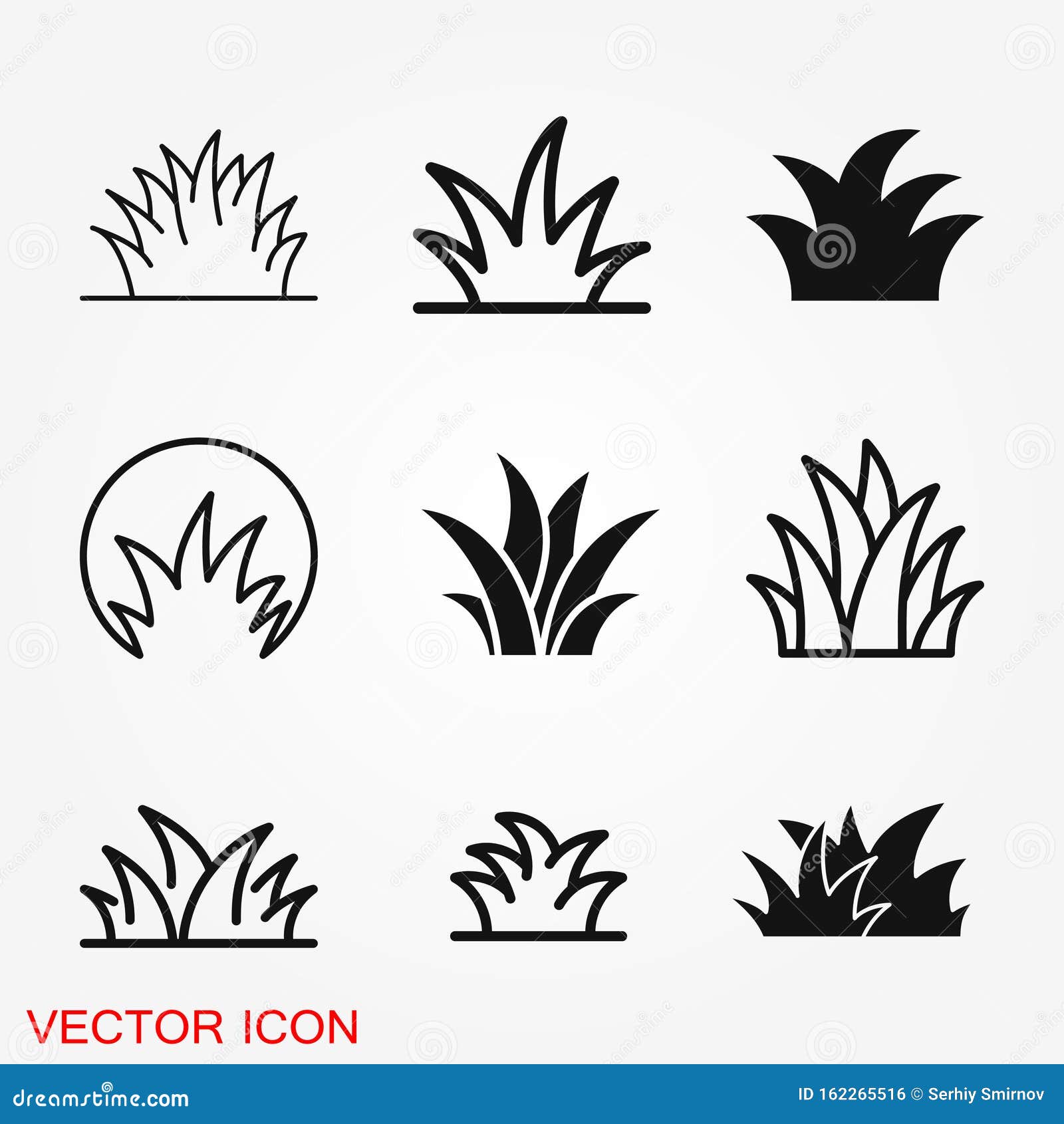 Grass Icon, Eco Symbol of Grass. Vector Illustration Stock Illustration ...
