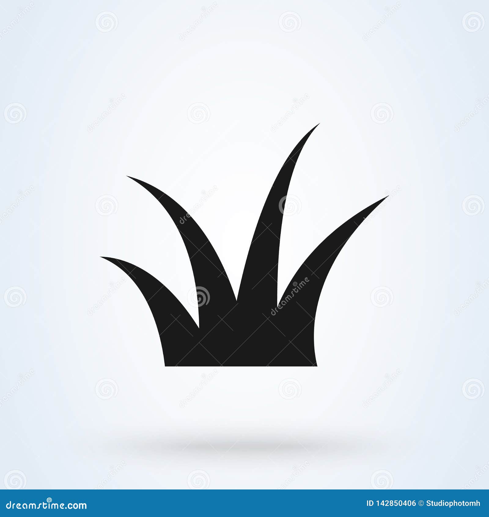 Grass Icon in a Flat Design in Black Color. Vector Illustration Stock ...