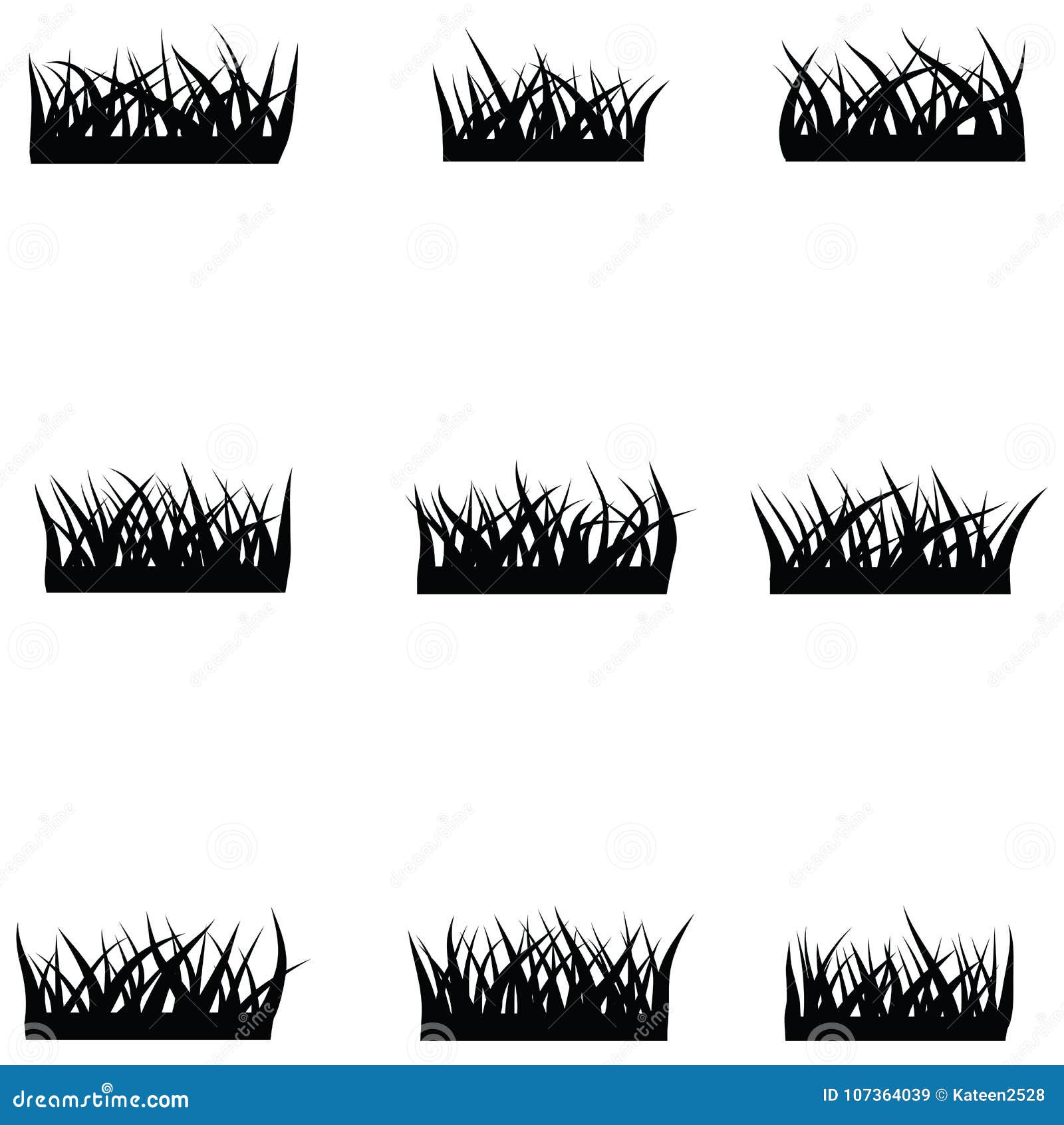Grass icon set stock vector. Illustration of design - 107364039