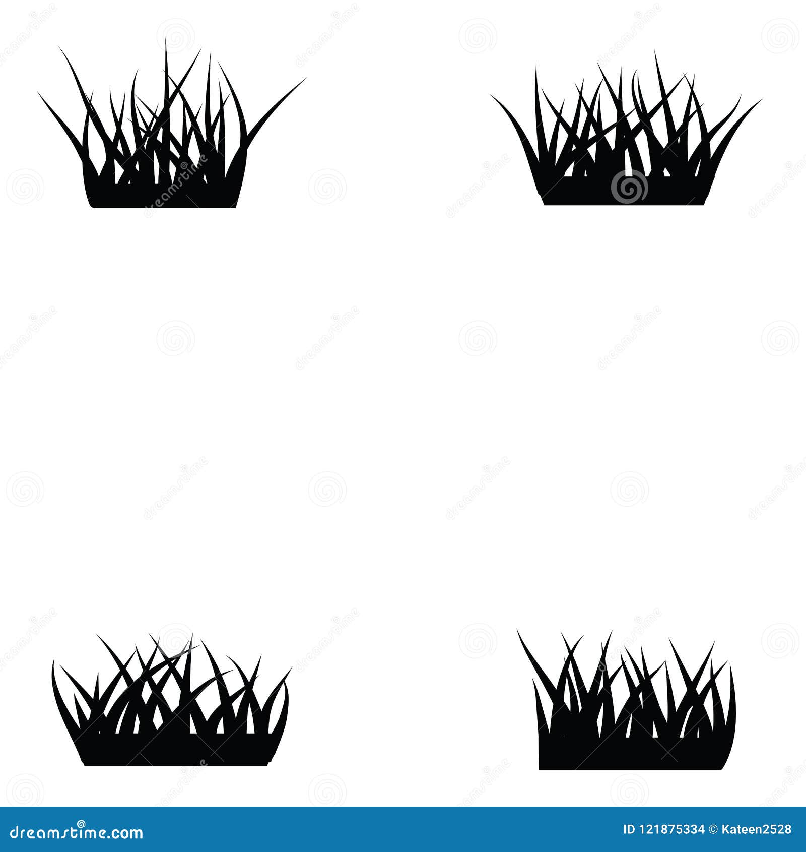Grass icon set stock vector. Illustration of field, natural - 121875334