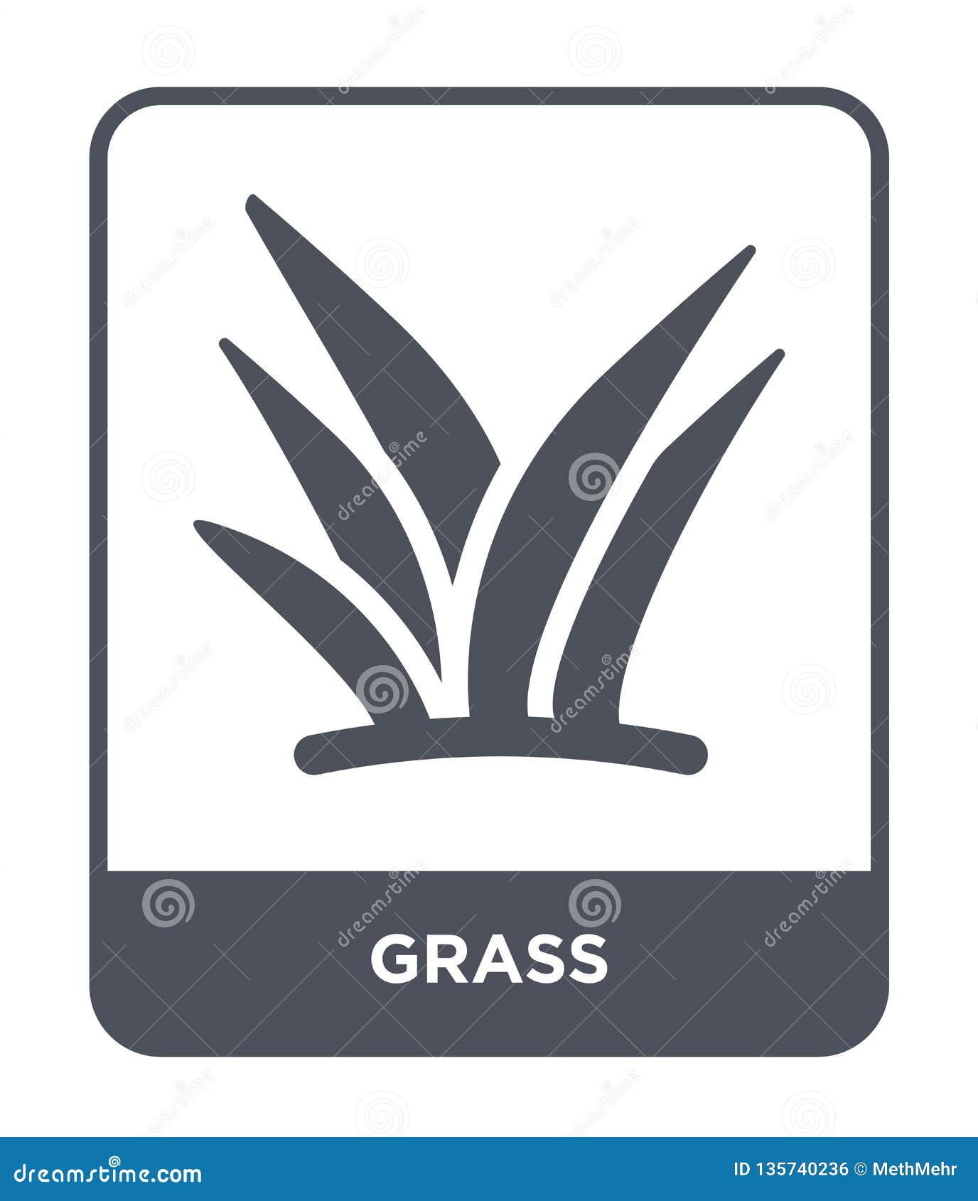 Grass Icon in Trendy Design Style. Grass Icon Isolated on White ...