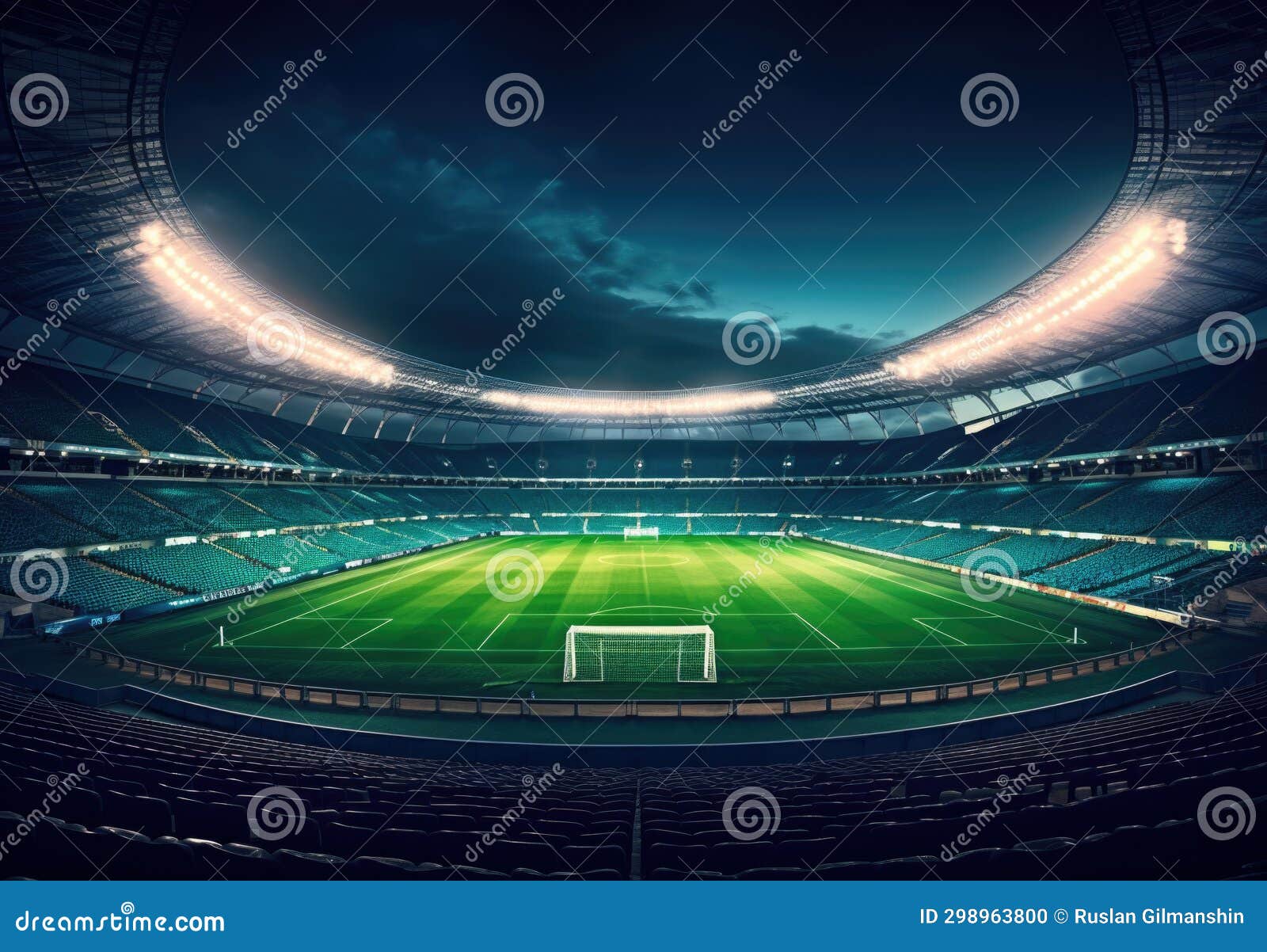 Grass Inside the Football Stadium Stock Photo - Image of architecture ...