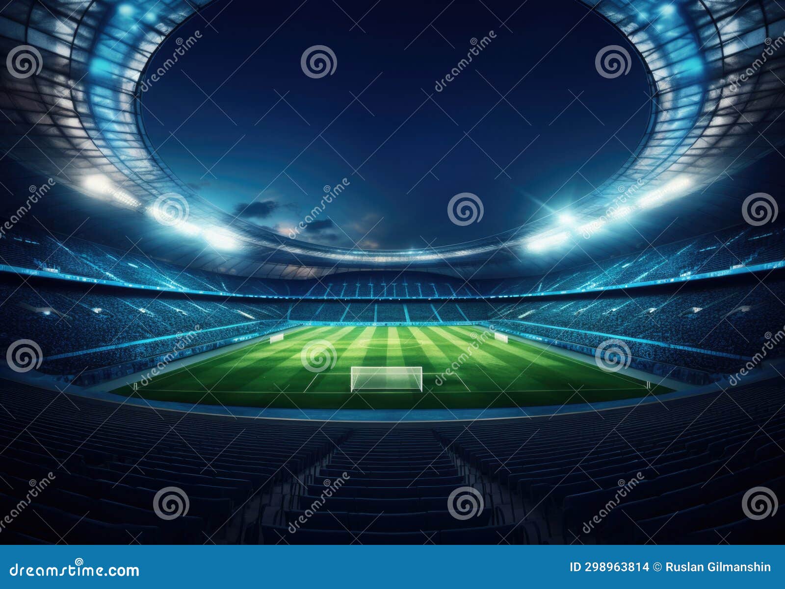 Grass Inside the Football Stadium Stock Photo - Image of bright ...