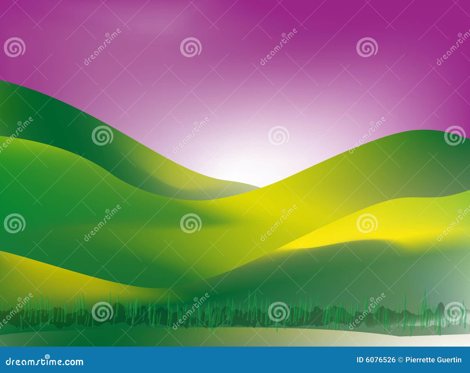 Grass land at sunset stock vector. Illustration of grow - 6076526