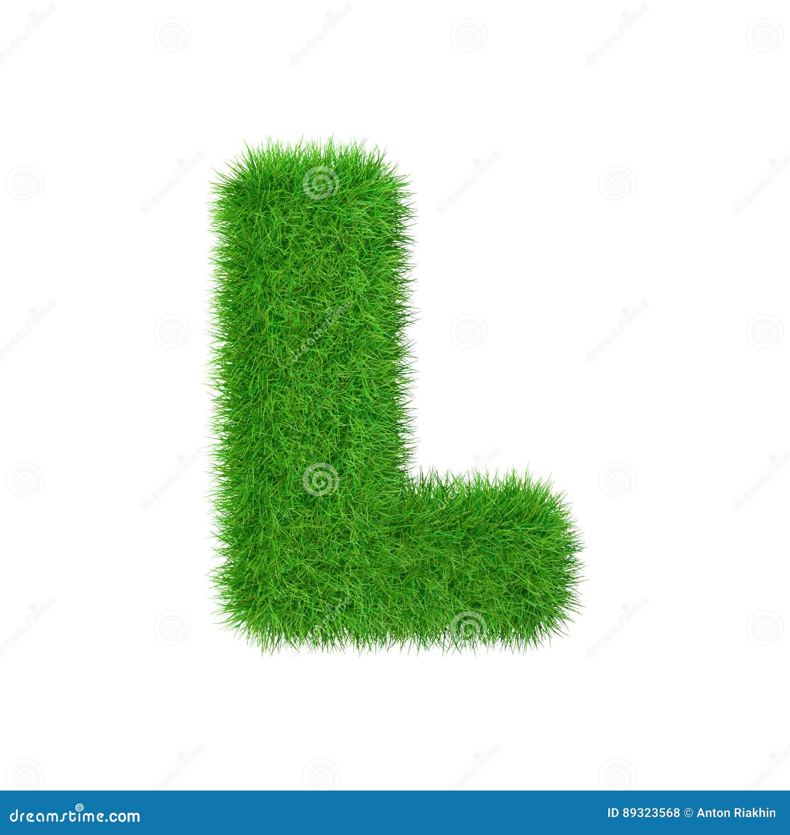 Grass Letter L Isolated on White, 3d Illustration Stock Illustration ...