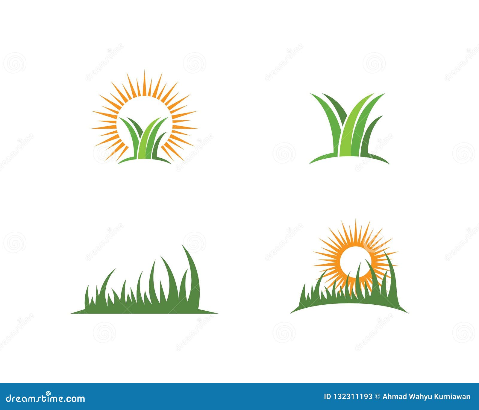 Grass Logo. Lawn Vector Logo Template | CartoonDealer.com #201092336