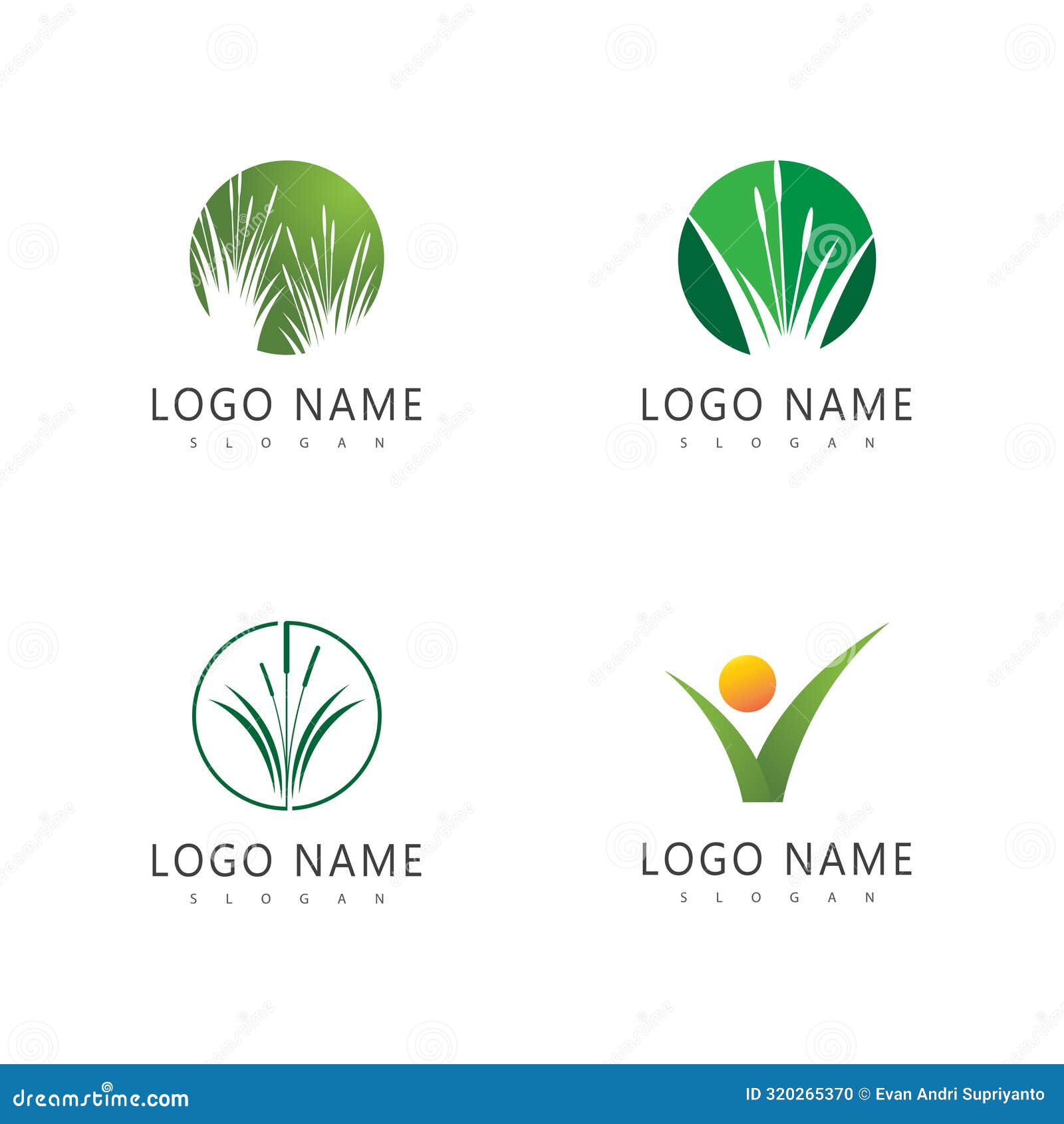 Grass Logo Vector Template Element and Symbol Stock Vector ...