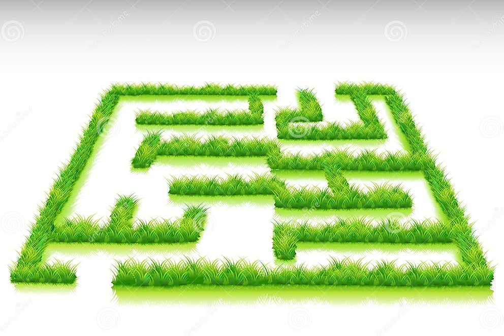 Grass Maze stock vector. Illustration of lost, game, garden - 20008530