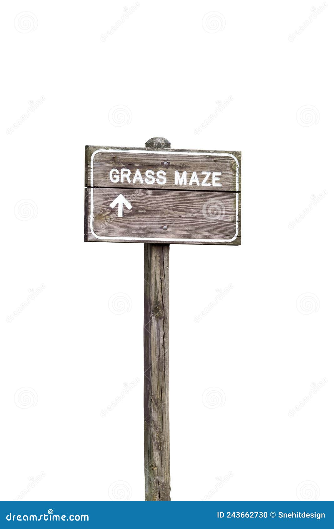 Grass Maze Sign Board Isolated Stock Photo - Image of paneling, copy ...